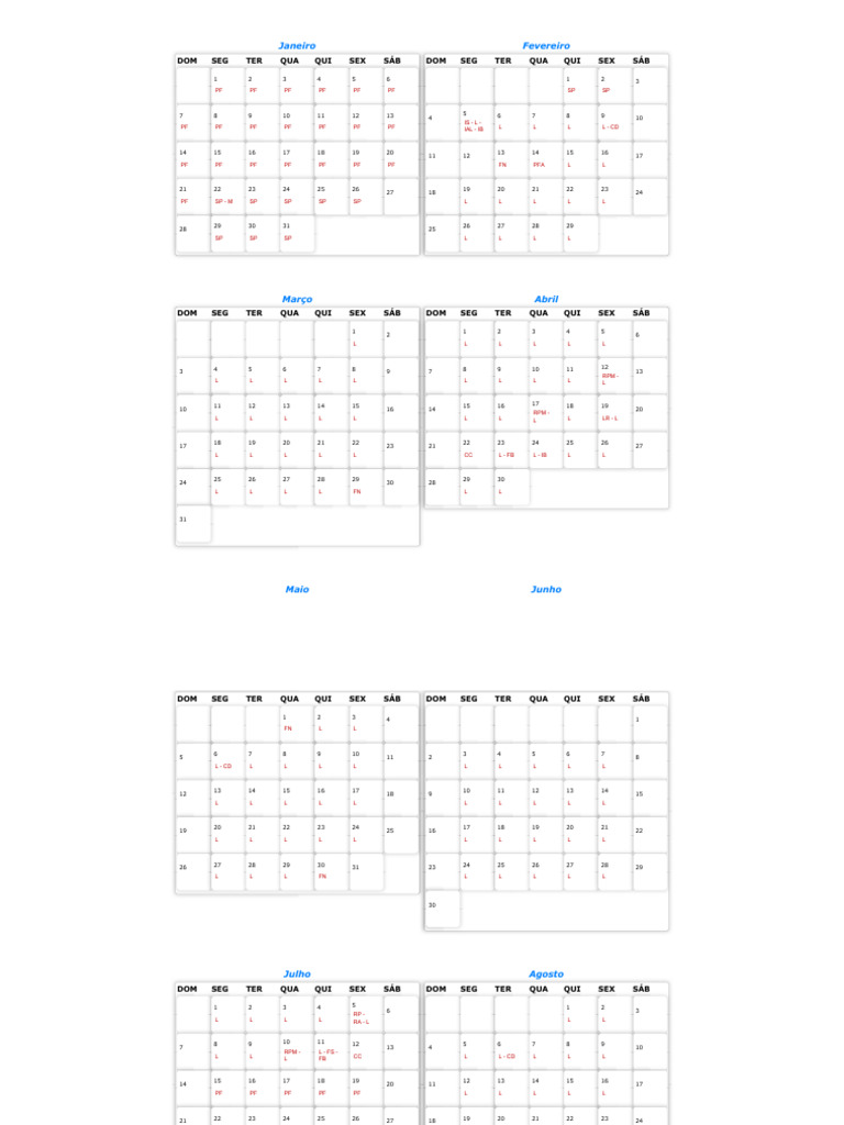 CALENDARIO ATUALIZADO | PDF
