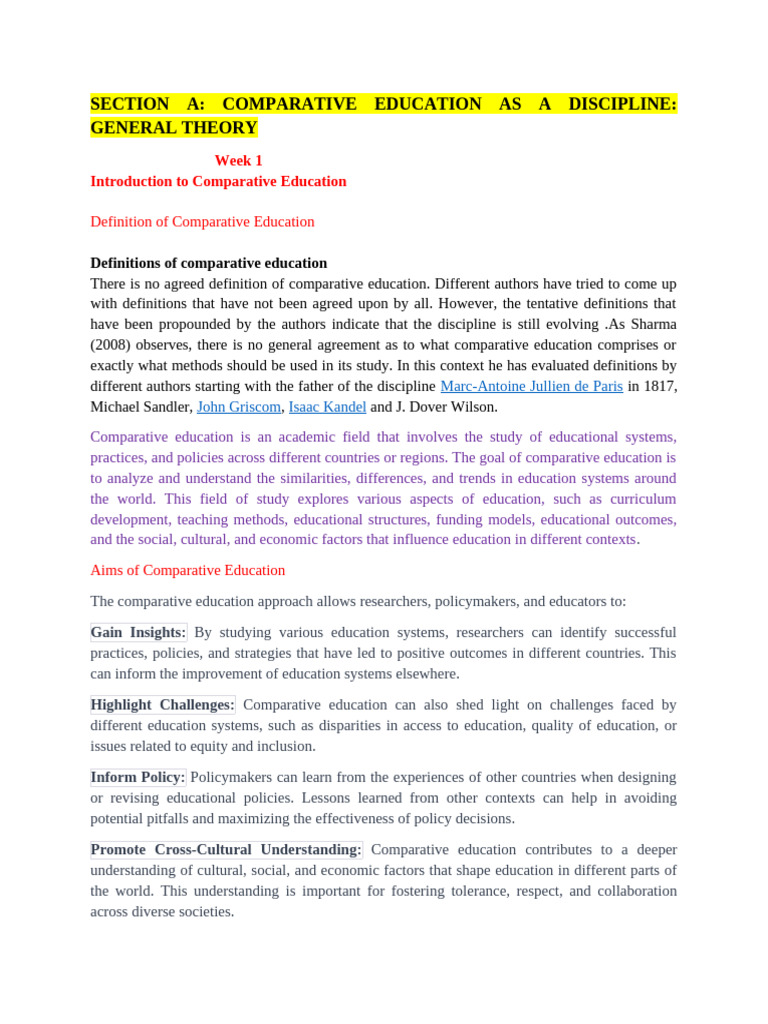 COMPARATIVE --NOTES SECTION A | PDF | Methodology | Social Sciences