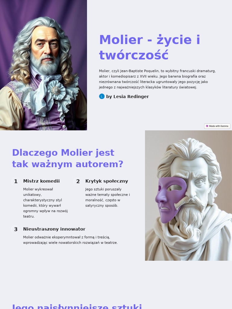 Molier Zycie I Tworczosc | PDF