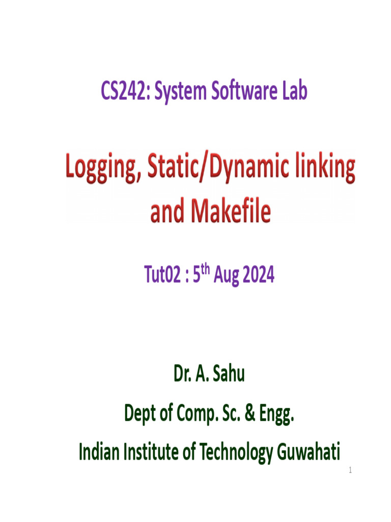 System Software Lab: Logging & Libraries | PDF | Library (Computing ...