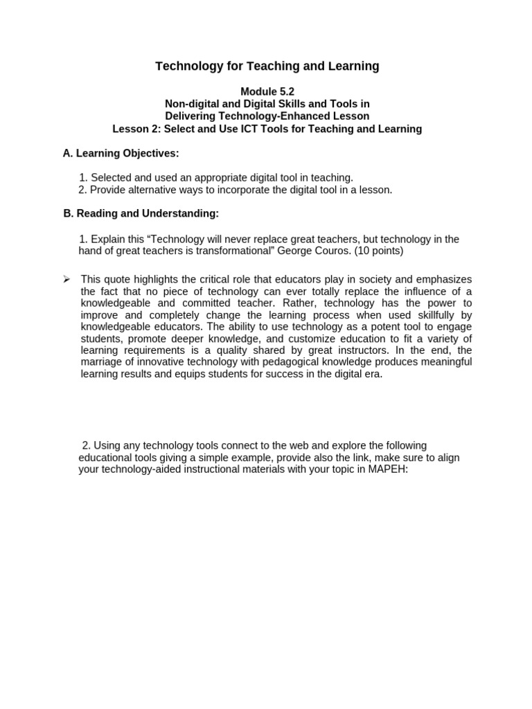 5.2 TTL | PDF | Teachers | Learning