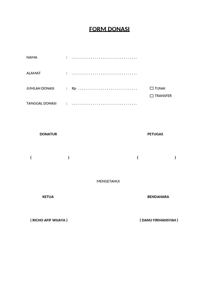 Form Donasi | PDF