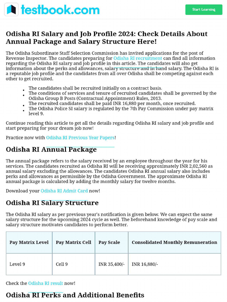 Odisha RI Salary and Job Profile 2024 - Check Details About Annual Package and Salary Structure ...
