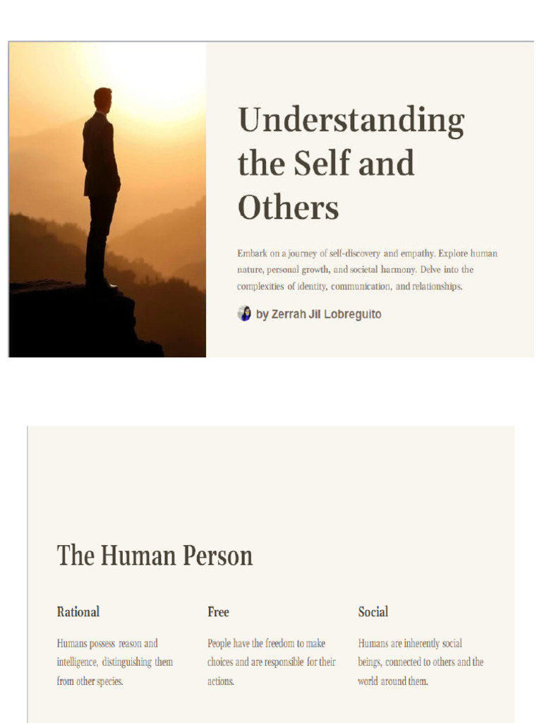 Understanding The Self and Others | PDF