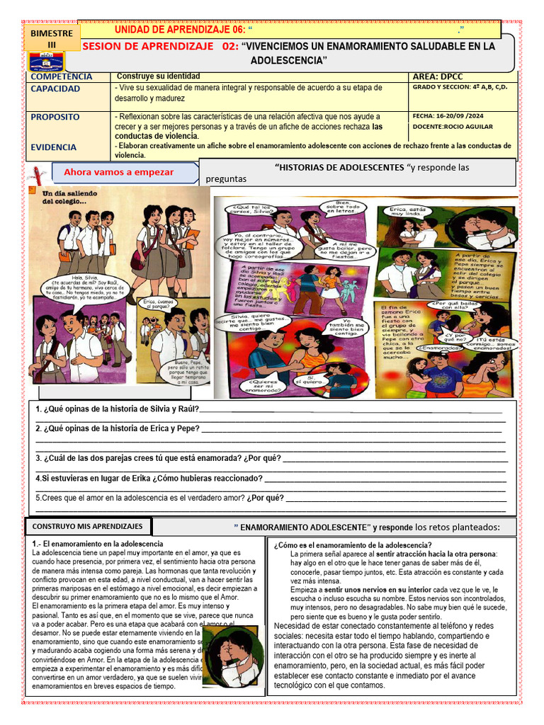 Pract.02 Enamor Uda 6 4to. | PDF | Amor | Adolescencia