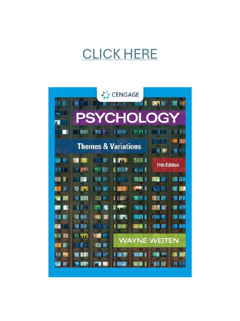 Psychology Themes and Variations 11th Edition PDF | PDF