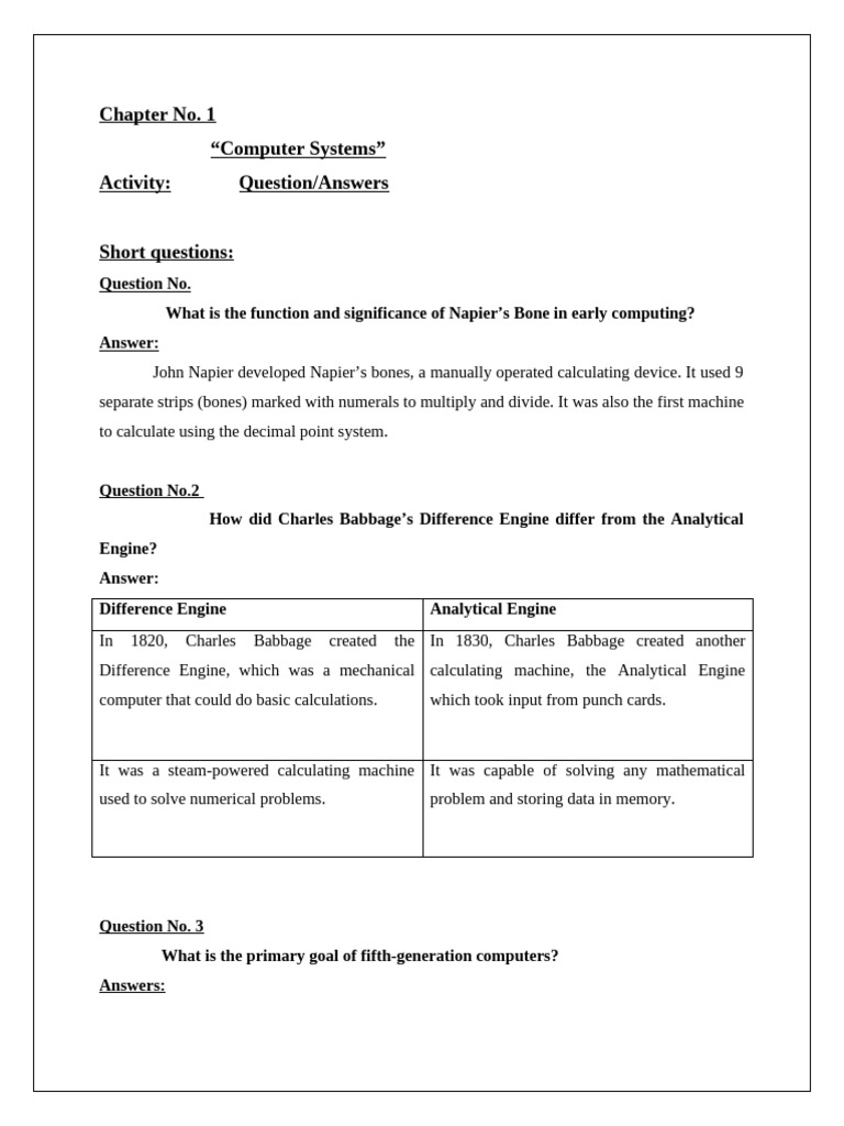 Chapter No.1 (Short Ques) | PDF | Random Access Memory | Computer Data Storage