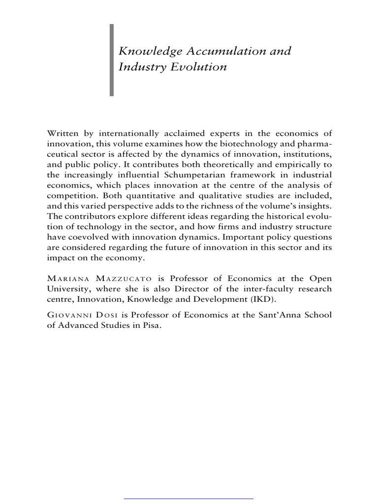 Mariana Mazzucato_ Giovanni Dosi - Knowledge Accumulation and Industry Evolution _ the Case of ...