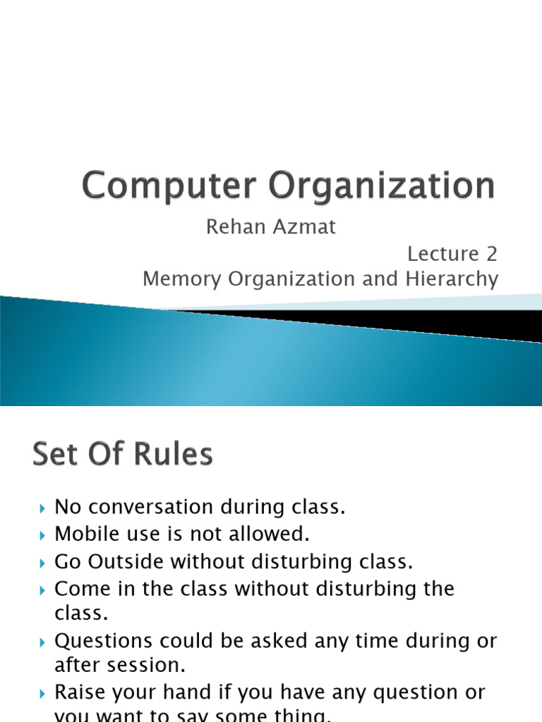 02_Memory Organization and Hierarchy | PDF | Computer Data Storage | Random Access Memory