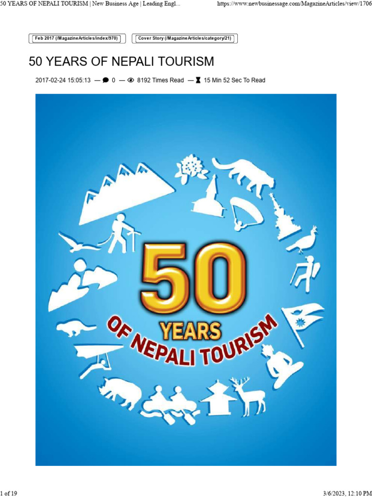 50 Years of Nepali Tourism Insights | PDF | Nepal | Tourism