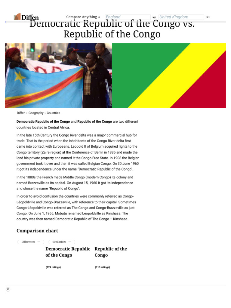 Congo vs DRC: Key Differences Explained | PDF | Democratic Republic Of ...