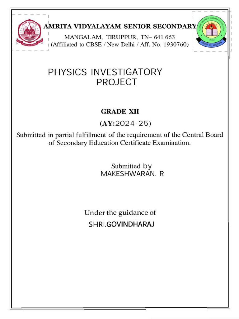 Phyics Project Dox. | PDF