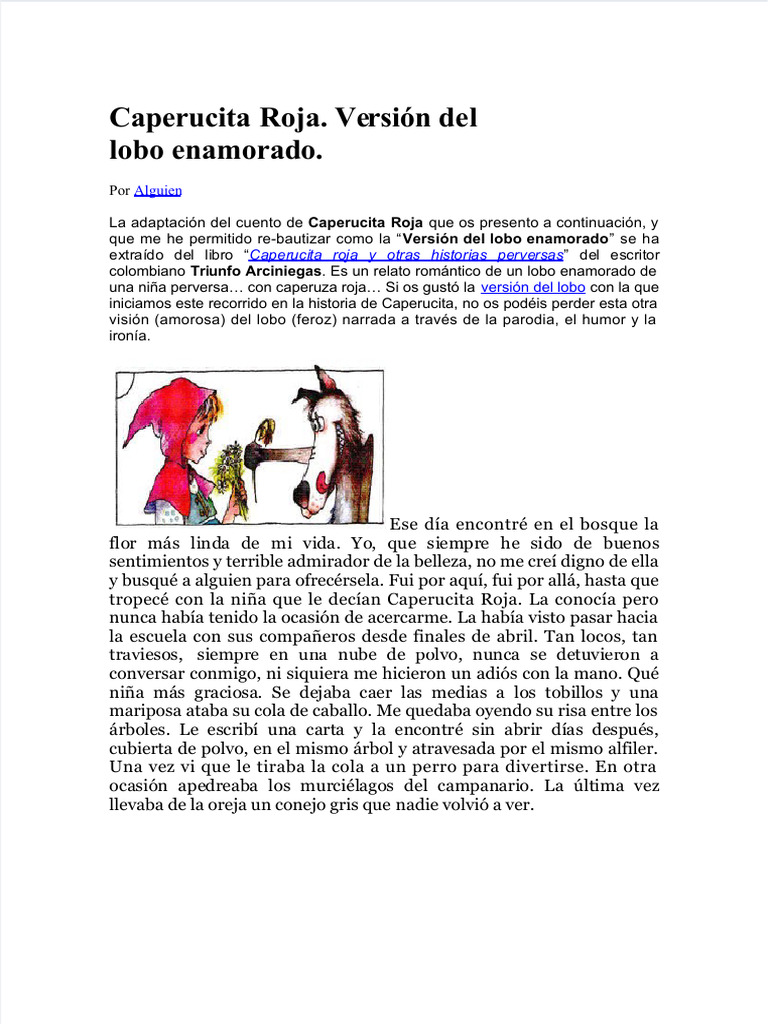 Caperucita Roja Y El Lobo Enamorados Pendientes Largos Caperucita