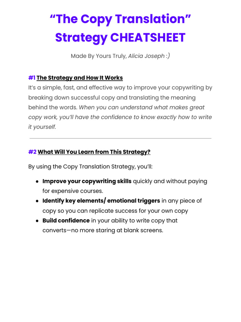 The Copy Translation Strategy (Step-By-Step Breakdown - 8 Key Elements ...