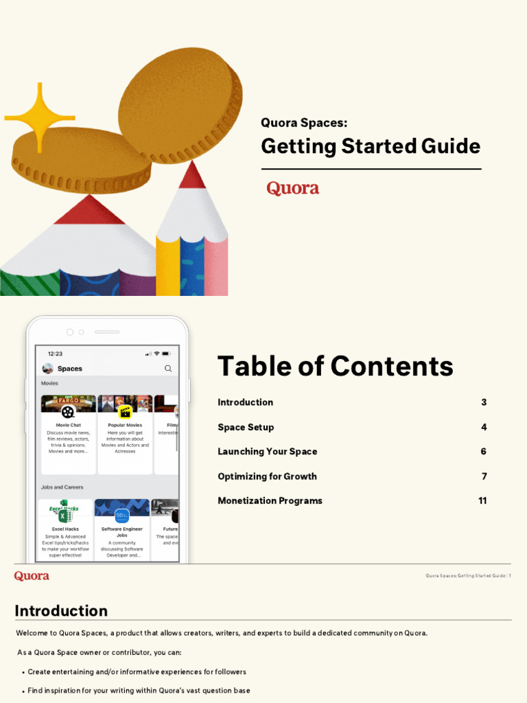 Quora_Spaces_Getting_Started_Guide | PDF | Subscription Business Model | Search Engine Optimization