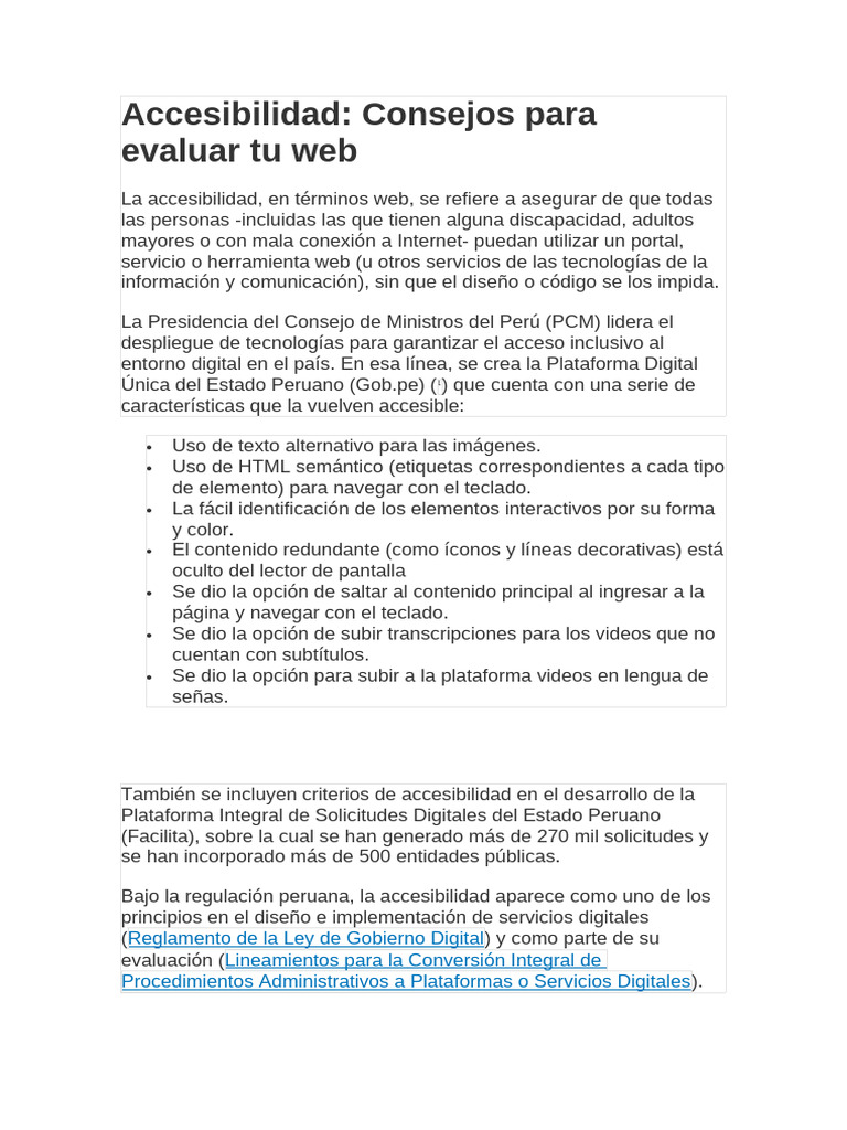 Accesibilidad Consejos para evaluar tu web | PDF | Accesibilidad | Red mundial