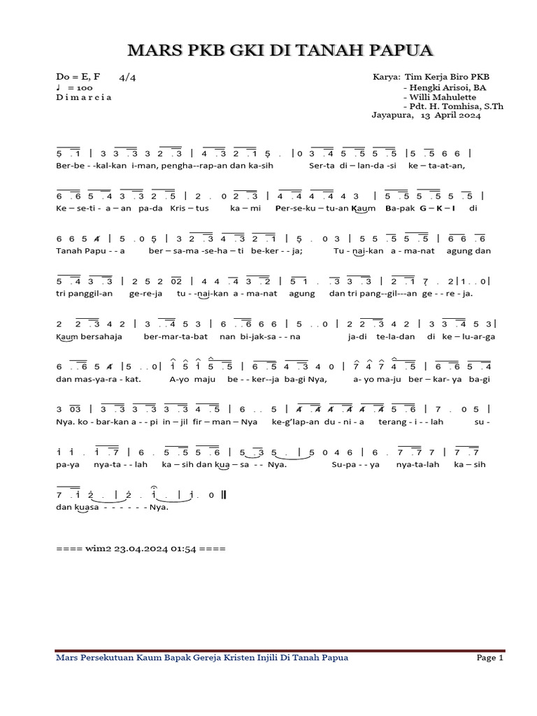 MARS PKB GKI TP & Penjelasan-3 | PDF | Seni & Disiplin Bahasa | Kesehatan Holistik