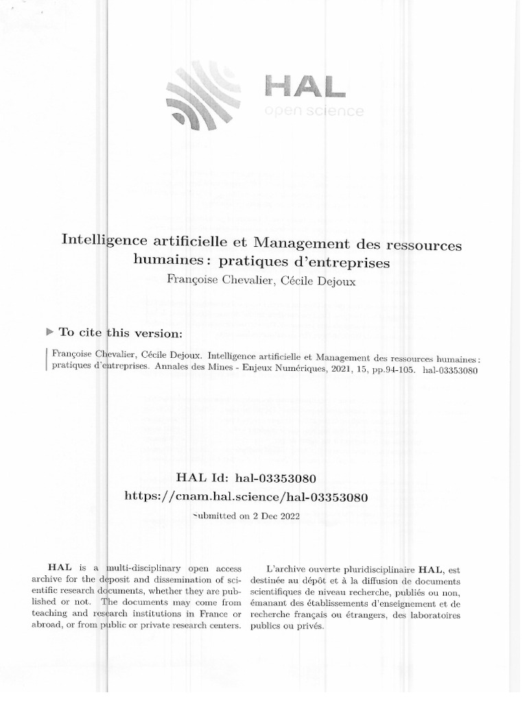 IA Dans La GRH | PDF