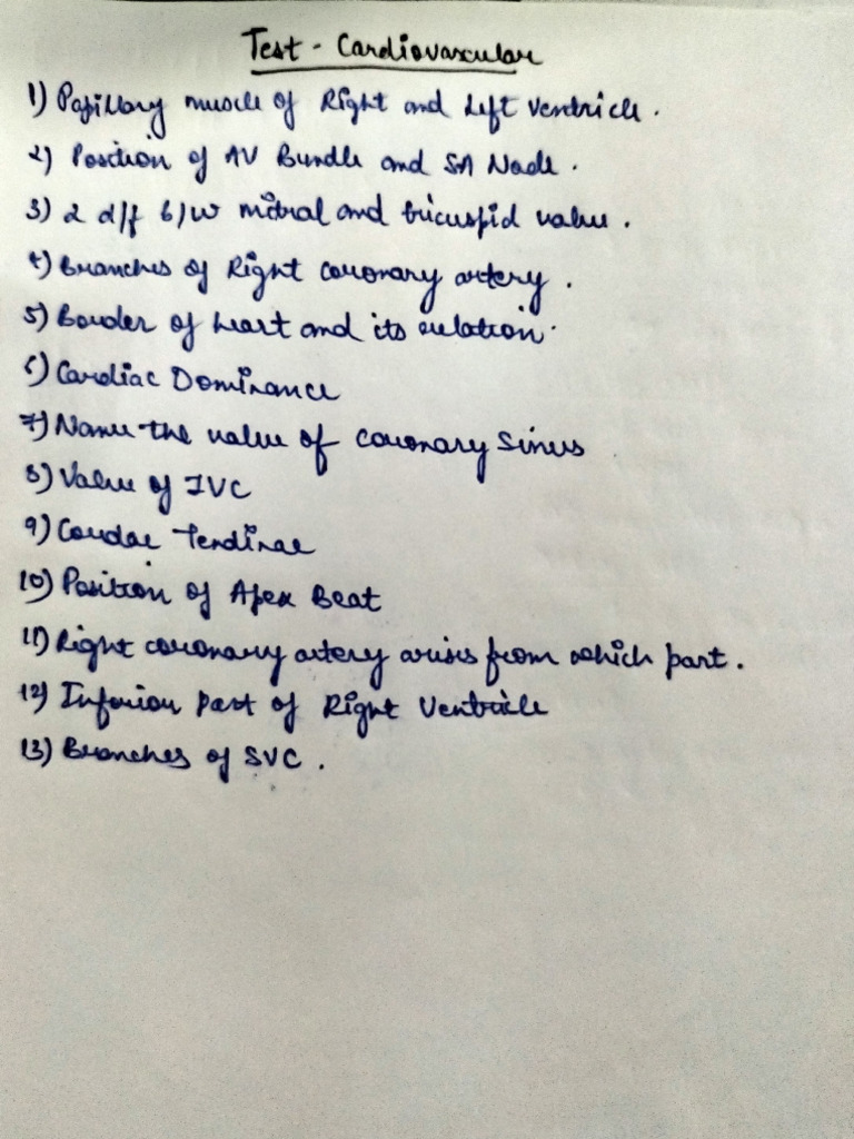 Cardiovascular Test | PDF