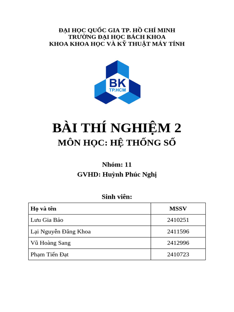 Bao Cao Lab 2 Nhom 11 | PDF