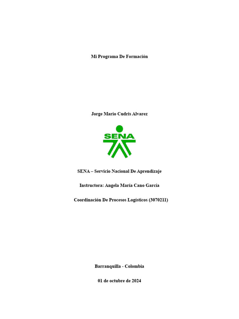 Programa de Formación del SENA Colombia | PDF | Crecimiento personal y ...