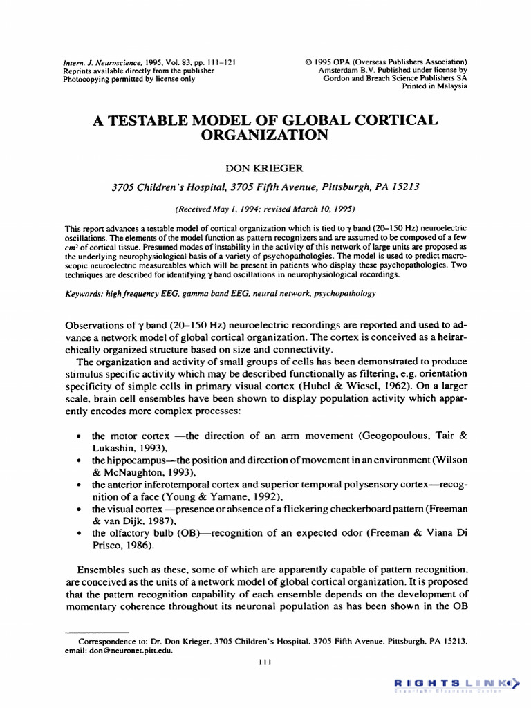 IntlJNeurosci1995_TestableModelGlobalCX | PDF | Neural Oscillation ...