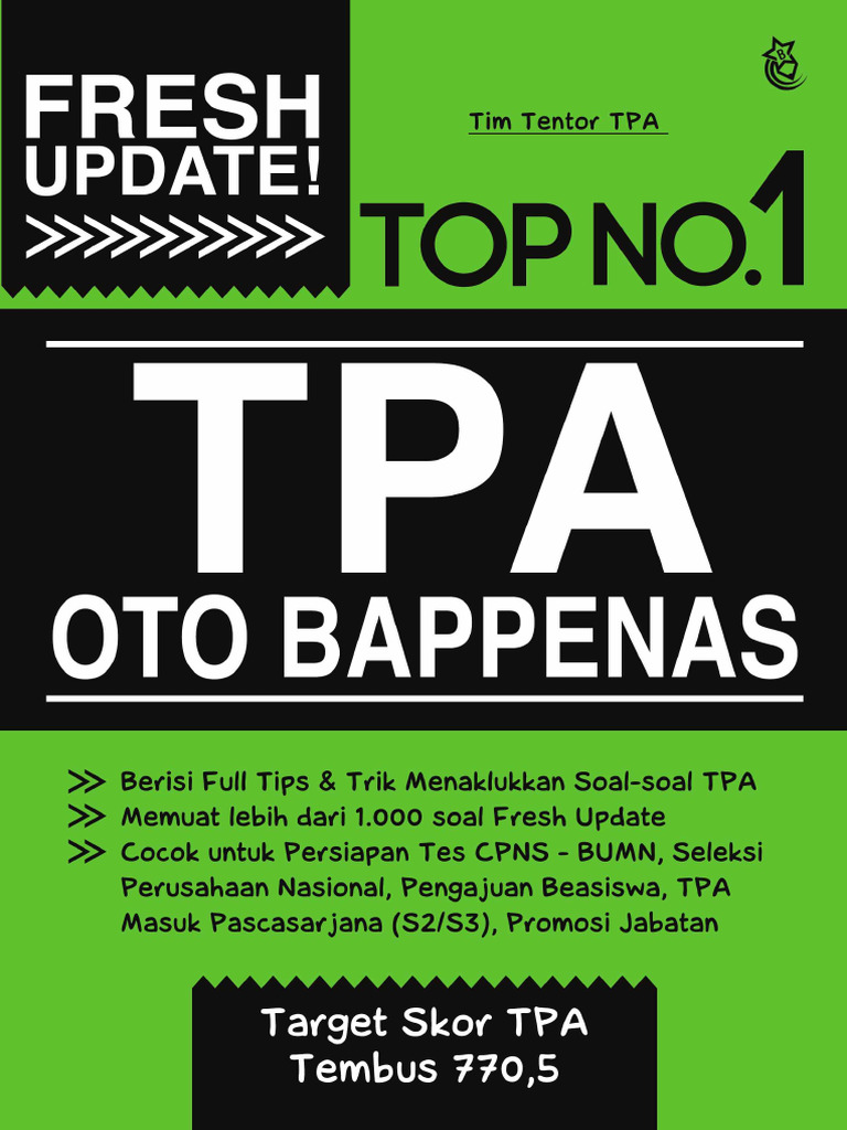 Fresh Update Top No.1 Tpa Oto Bappenas Target Skor Tpa Tembus 770,5 - 2 | PDF