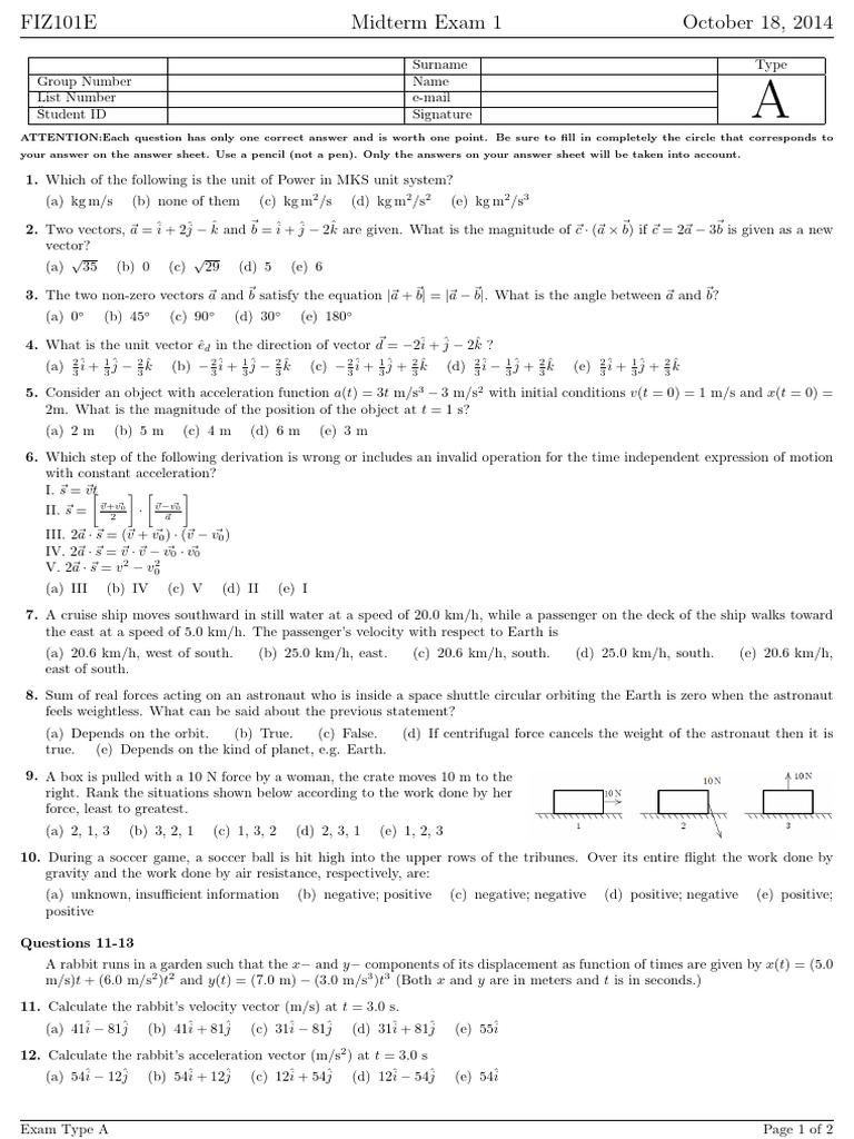 Fiz101e Tot | PDF | Rotation Around A Fixed Axis | Physical Phenomena