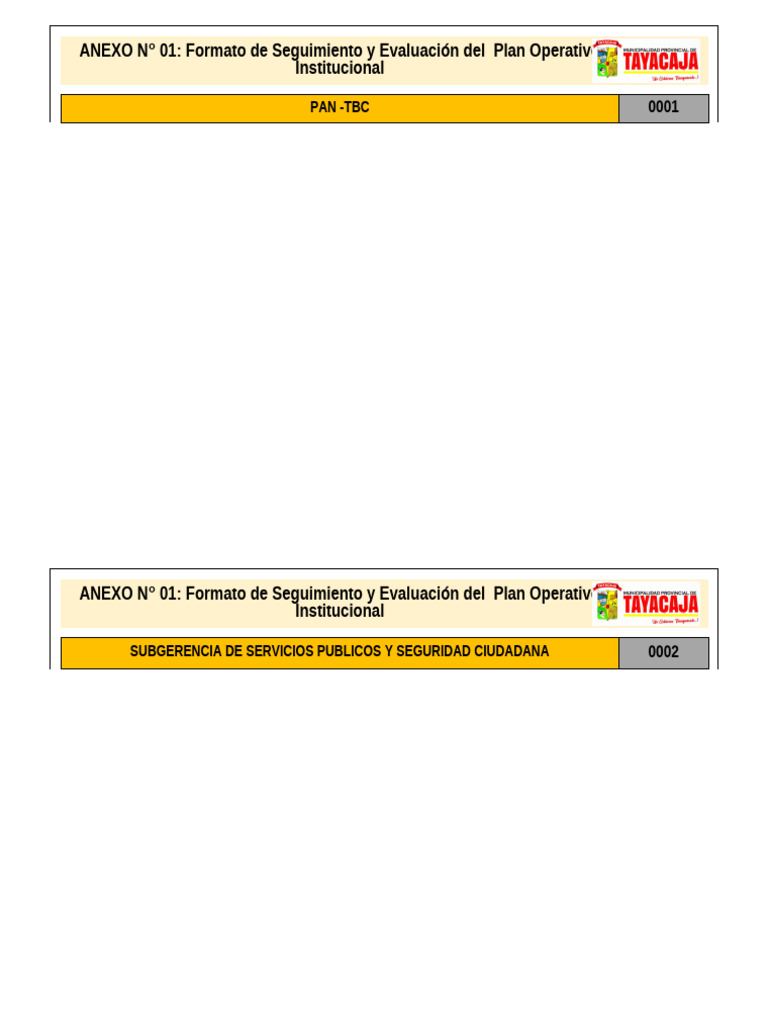 Formato de Evaluación Poi | PDF | Saneamiento | Turismo
