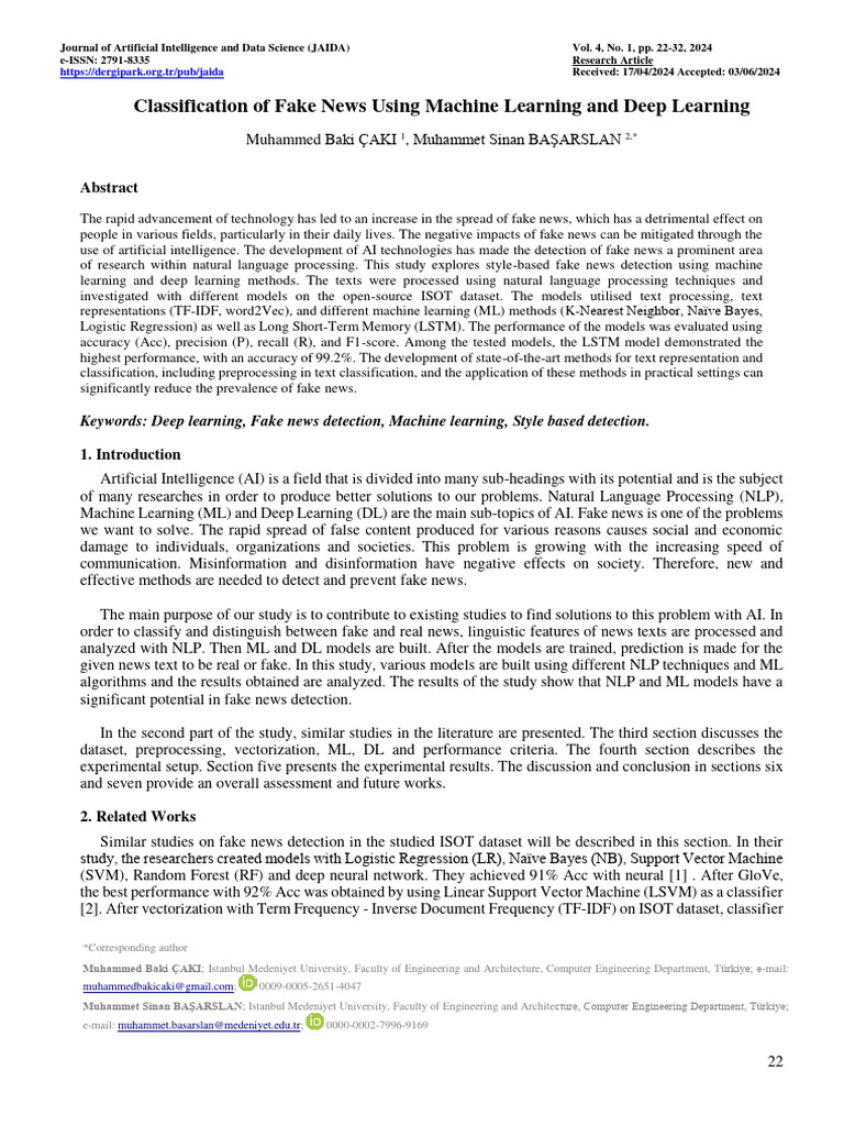 Classification_of_fake_news_using_machin | PDF | Machine Learning | Applied Mathematics