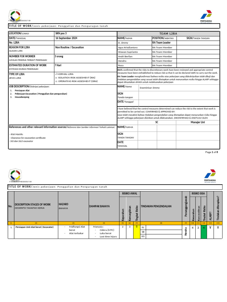 Prosedur Penggalian Aman | PDF