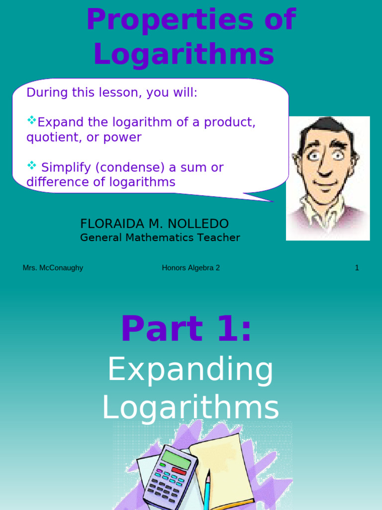 22 Properties Of Logarithms Pdf Logarithm Exponentiation