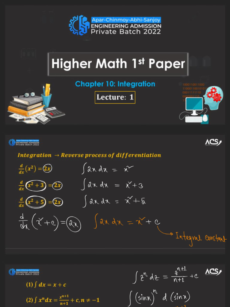 Integration Lec 1 (ACS Engg) | PDF