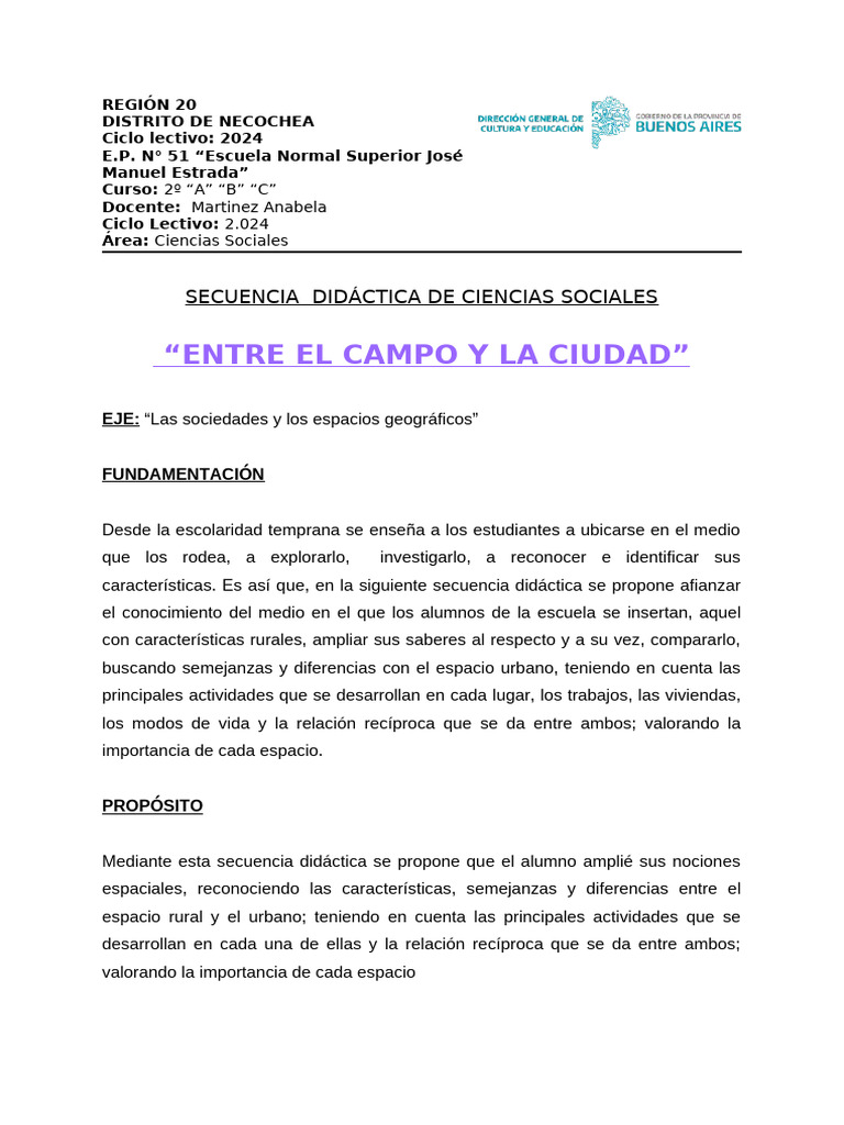 Ciencias Sociales: Campo y Ciudad | PDF | Maestros | Sociedad