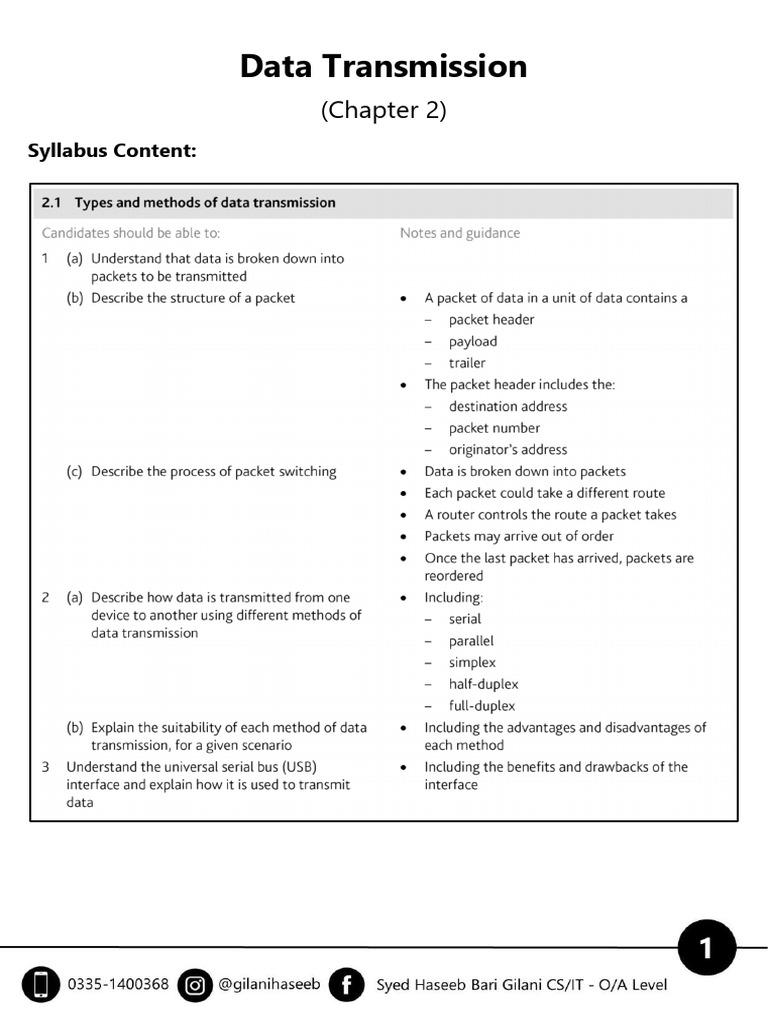 Chapter 2 - Data Transmission | PDF | Key (Cryptography) | Encryption