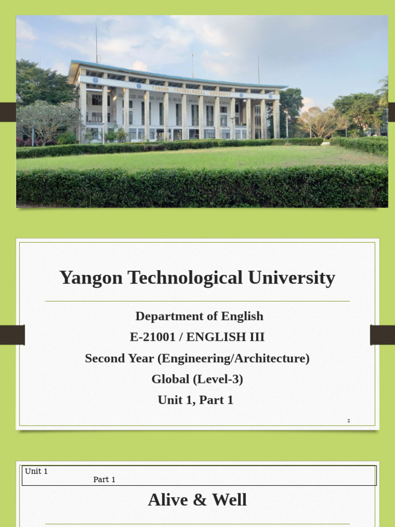 Unit 1 Part 1 (Second Year) | PDF | English Language | Verb