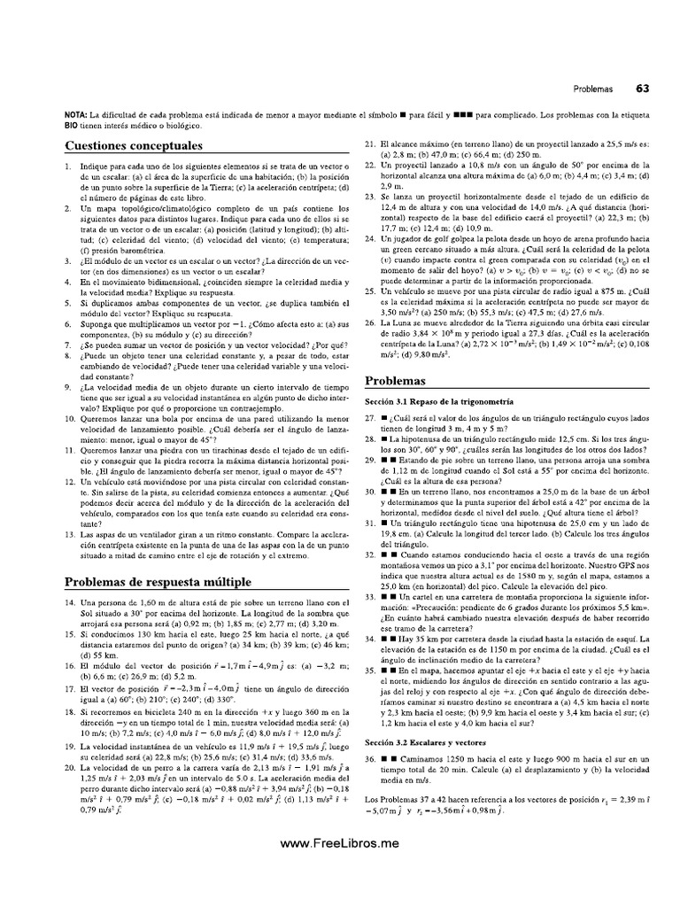 BFMA LIBRO FundamentosDeLaFísica ProblemasTema3 | PDF