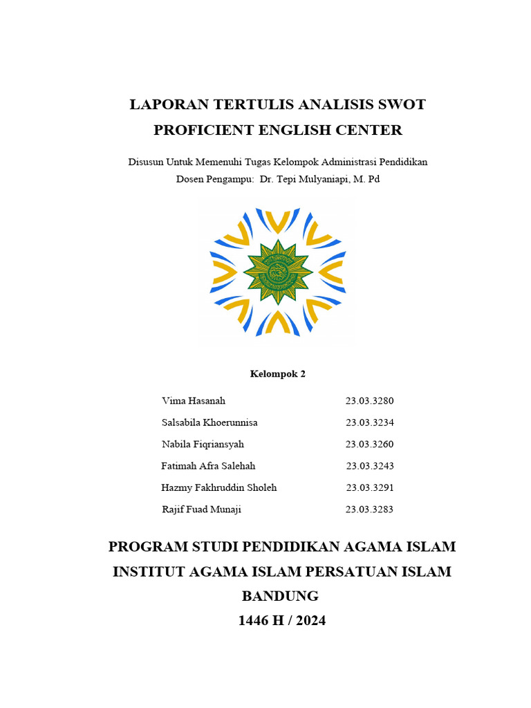 Laporan Tertulis Analisis Swot | PDF