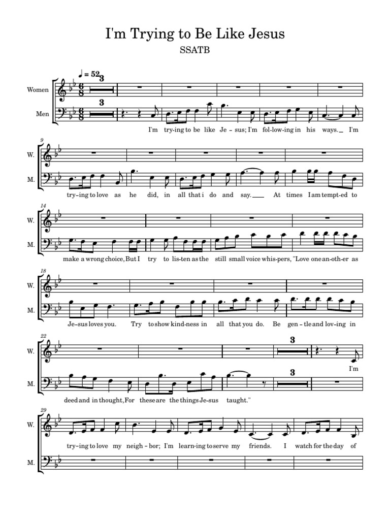 Im Trying To Be Like Jesus Voices | PDF