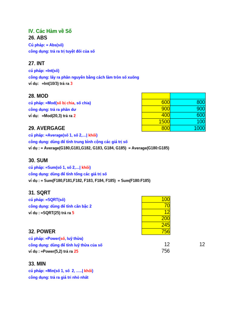 3 Ham Ve Math - So1 | PDF