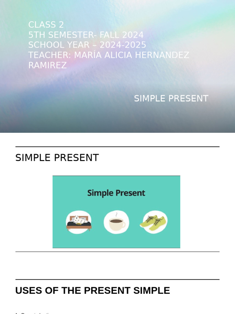 Present Simple Tense Guide | PDF | Languages | Foreign Language Studies