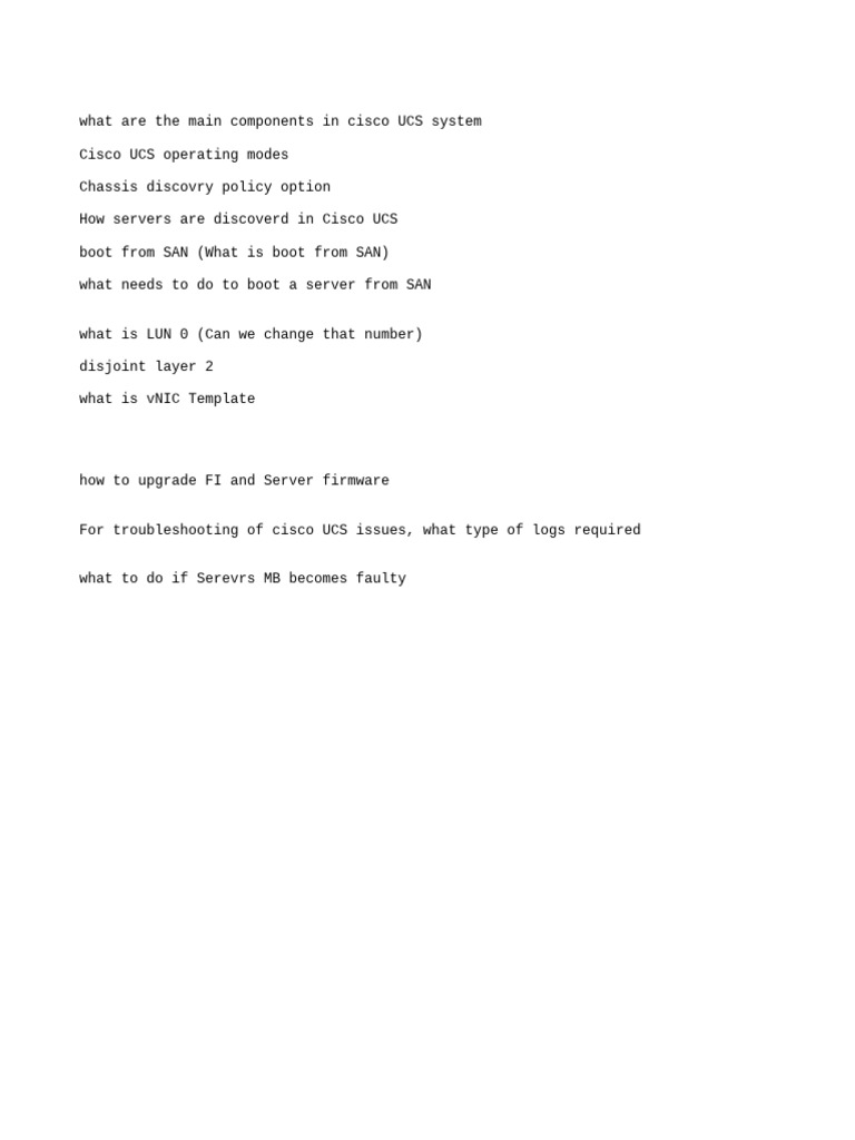 Cisco UCS Interview Questions | PDF | Computers Cisco UCS Interview Questions | PDF | Computers