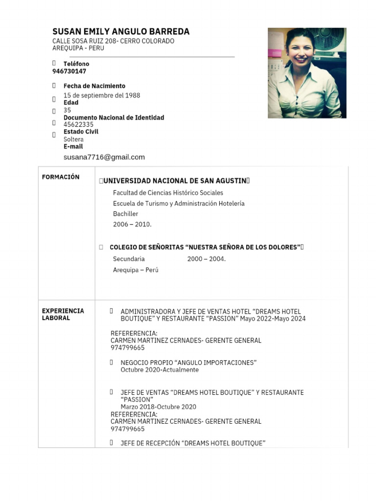 CV Susan Angulo | PDF