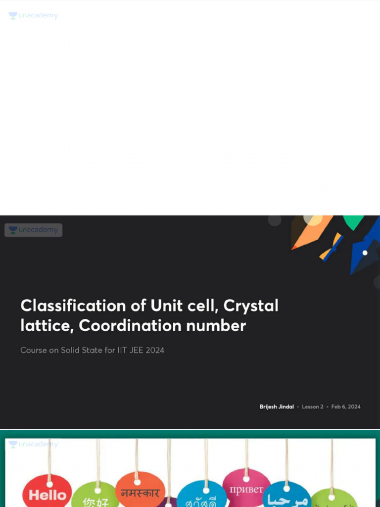 Classification of Unit Cell Crystal Lattice Coordination Number | PDF