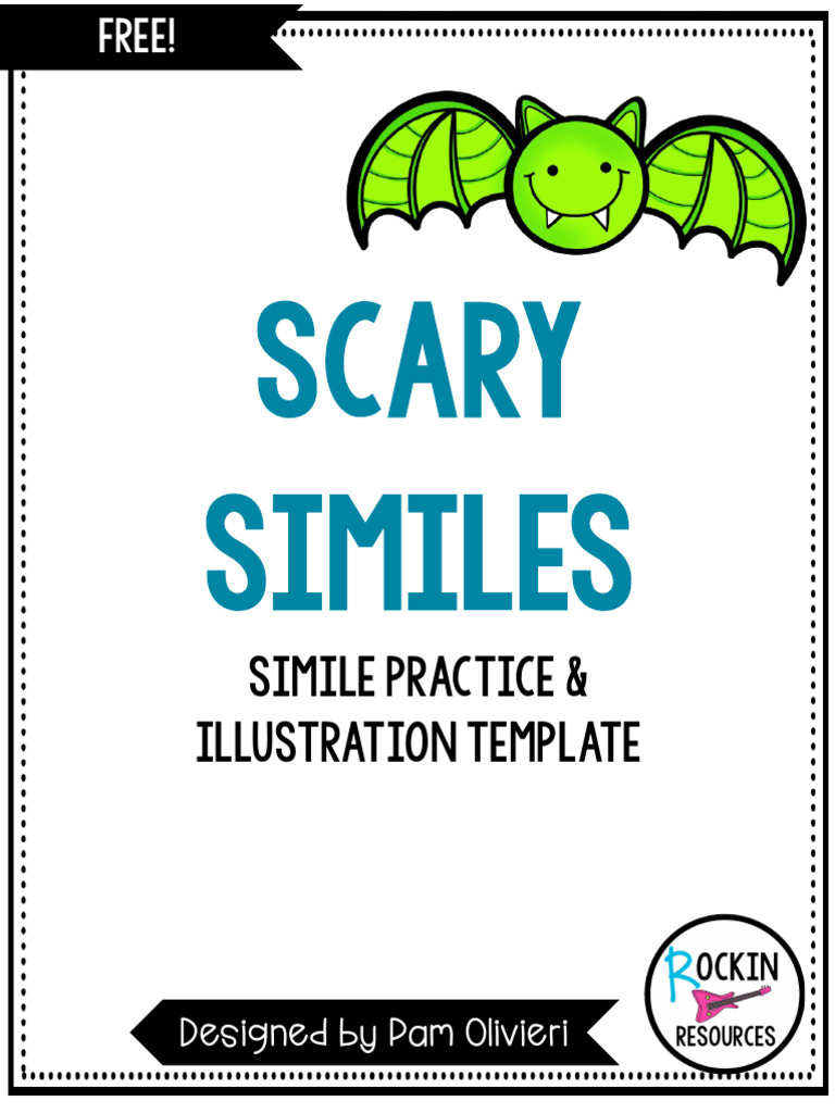 Scary Similes: Simile Practice & Illustration Template | PDF
