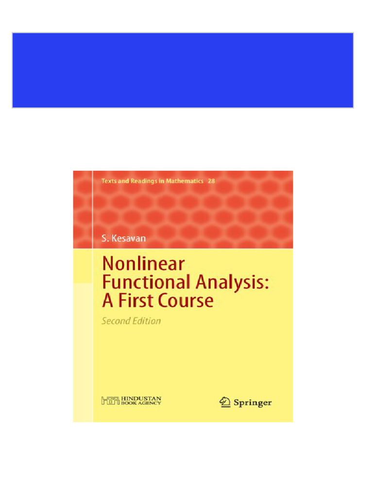 Instant Download Nonlinear Functional Analysis - A First Course 2nd Edition S. Kesavan PDF All ...