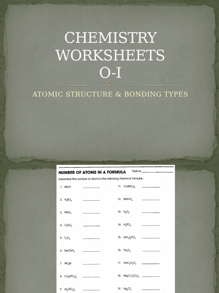 Chem Worksheets | PDF