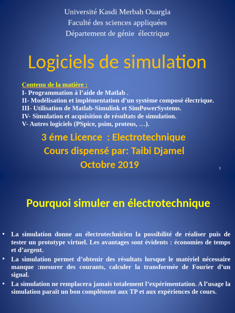 Logiciels de Simulation | PDF | Structure de contrôle | Matrice ...