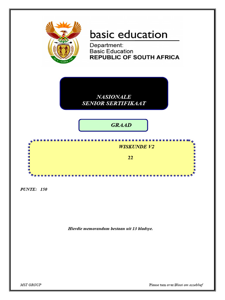2022 DBE Grade 10 Math P2 Nov MG | PDF | Mathematics | Robust Statistics