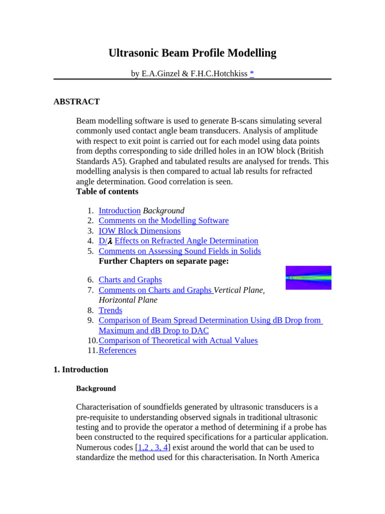 Ultrasonic Beam Profile Modelling | PDF | Beam (Structure) | Waves